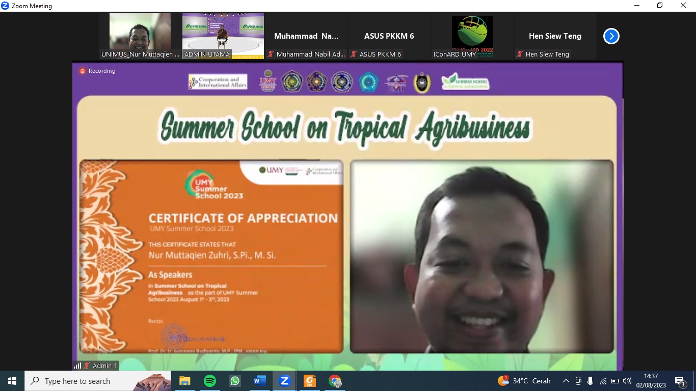 Summer School on Tropical Agribusiness - Agribisnis Unimus